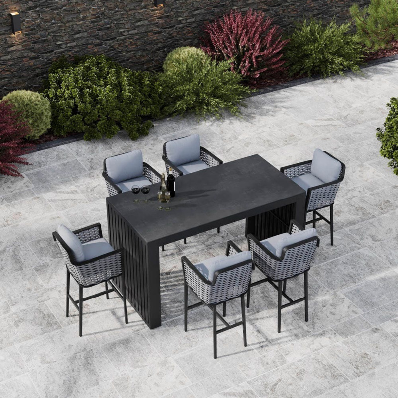 Talia Bar Table 6 Seat Dining Set - Moda by Moda Furnishings | ufurnish.com
