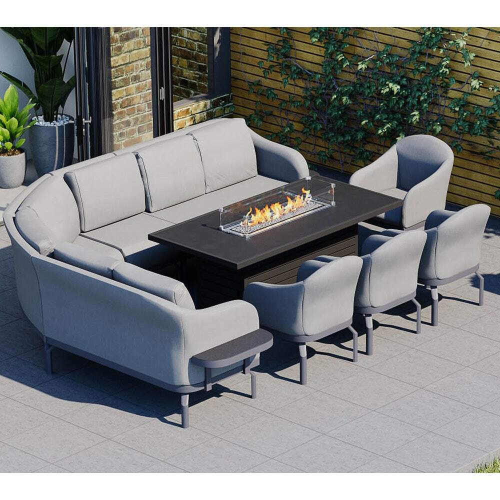 Belgravia 3M - Extended Angled Corner Sofa with Gas Fire Pit Dining ...