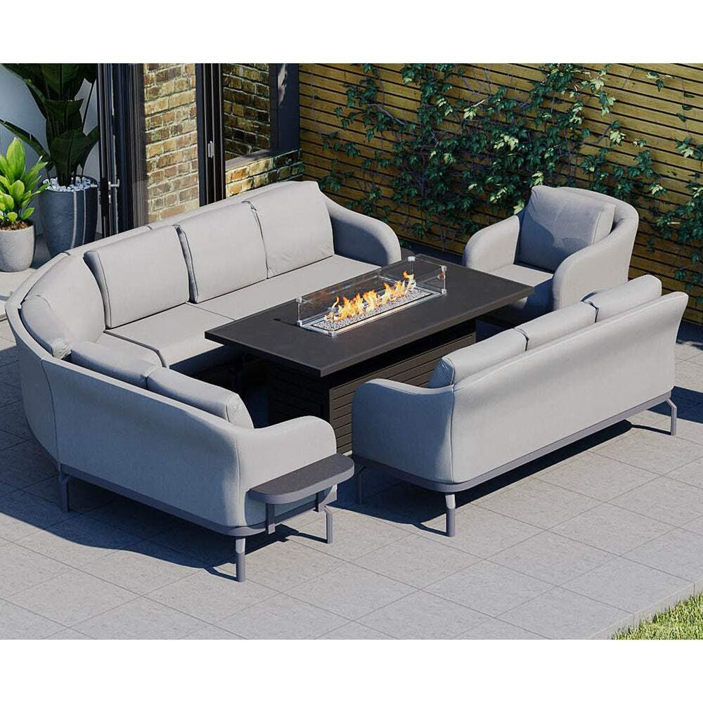 Belgravia 3P - Extended Angled Corner Sofa with Gas Fire Pit Dining ...