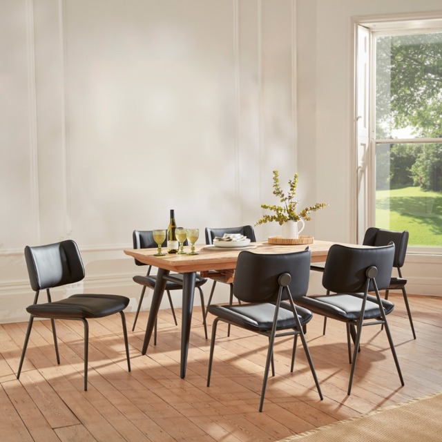 Tyler Set of 2 Dining Chairs - Black by Moda Furnishings | ufurnish.com