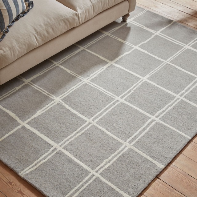 Albany Grid Grey Rug - 160x230cm by Moda Furnishings | ufurnish.com