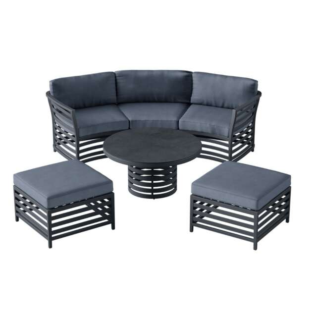 Salone Arc 10 - Half Moon Sofa with Coffee Table & Pouf by Moda ...