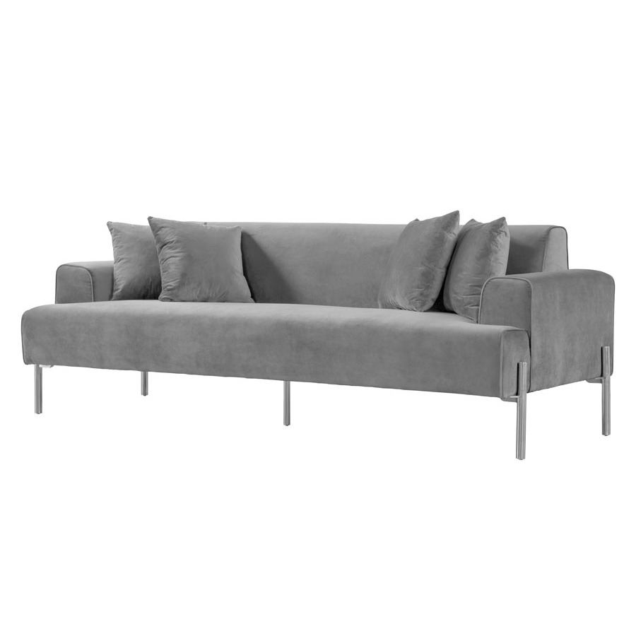 Duke Three Seat Sofa - Dove Grey - Silver Legs by My-Furniture ...