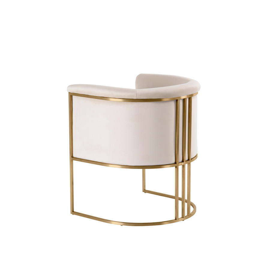 Aria Tub Chair - Chalk - Brass by My-Furniture | ufurnish.com