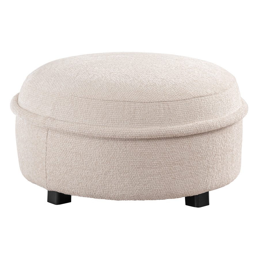 Tubio Large Footstool Ivory Chenille by My-Furniture | ufurnish.com