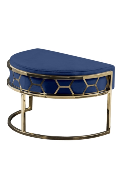 Alveare Footstool Brass - Royal Blue by My-Furniture | ufurnish.com