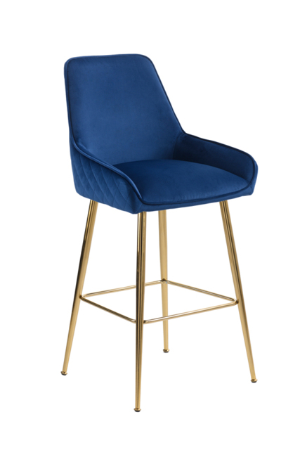 Watson Bar Stool - Ink Blue - Brass by My-Furniture | ufurnish.com