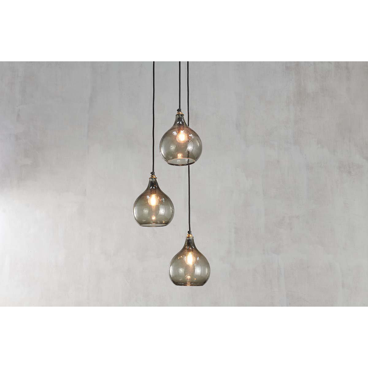Nkuku Ziva Recycled Glass Cluster Pendant - Lights - Green by Nkuku ...