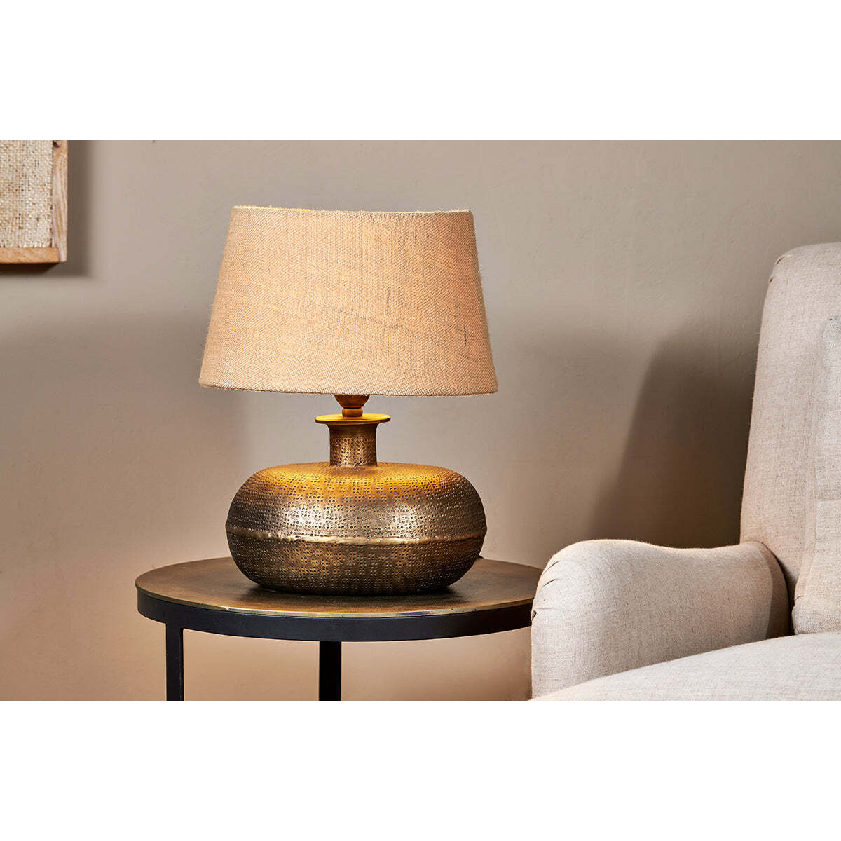 Nkuku Lumbu Lamp - Lamps And Shades - Gold - Small by Nkuku | ufurnish.com