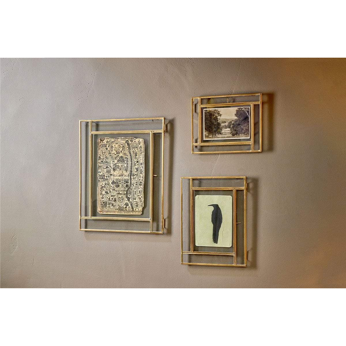 "Nkuku Marisa Brass Wall Hung Frame - Photo Frames - Antique Brass ...