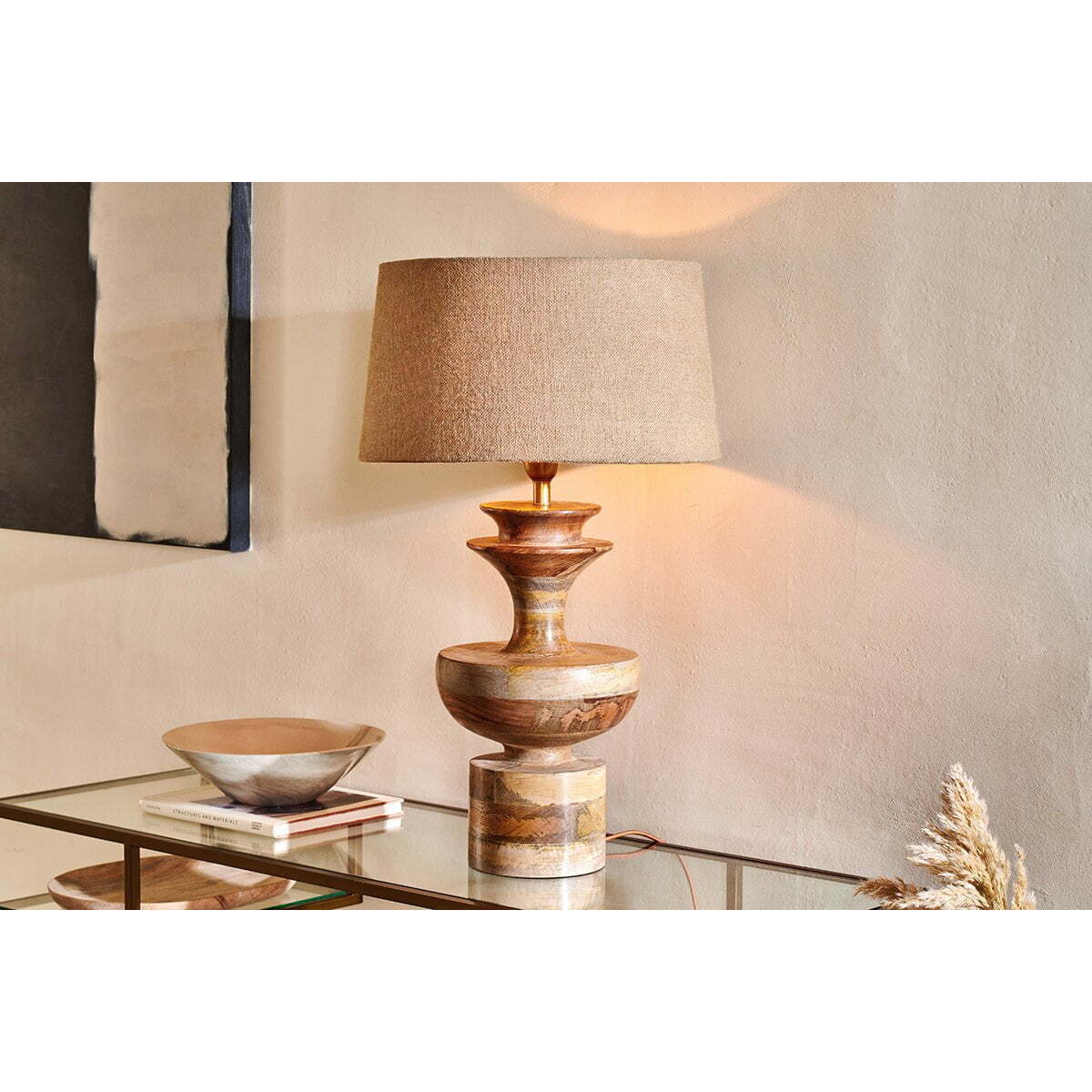 nkuku Badur Mango Wood Table Lamp - Lamps And Shades - Natural by Nkuku ...
