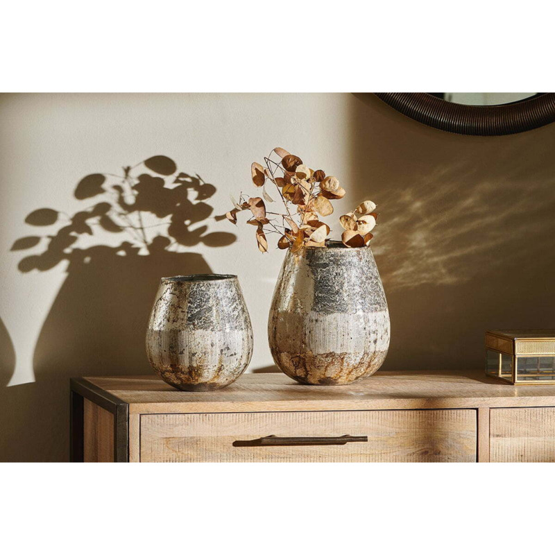 Nkuku Babia Recycled Glass Vase - Vases & Planters - Antique Gold - Small by Nkuku | ufurnish.com