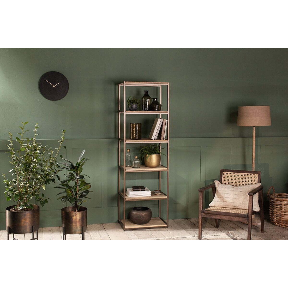Nkuku Marjori Mango Wood And Iron Standing Shelves - Storage Furniture ...