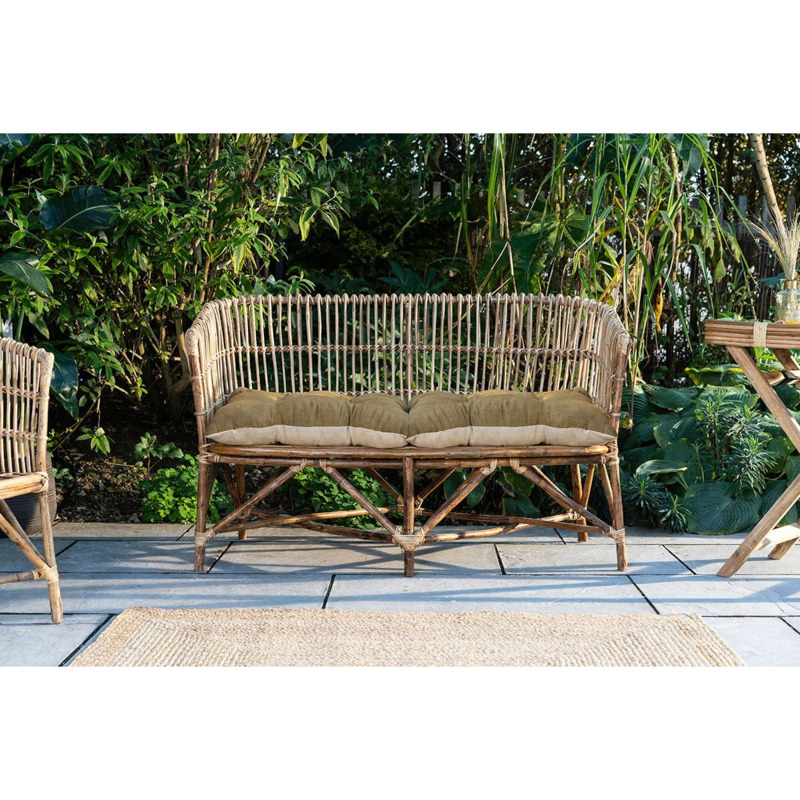 Nkuku Nesari Rattan Sofa - Outdoor Living - Natural by Nkuku | ufurnish.com