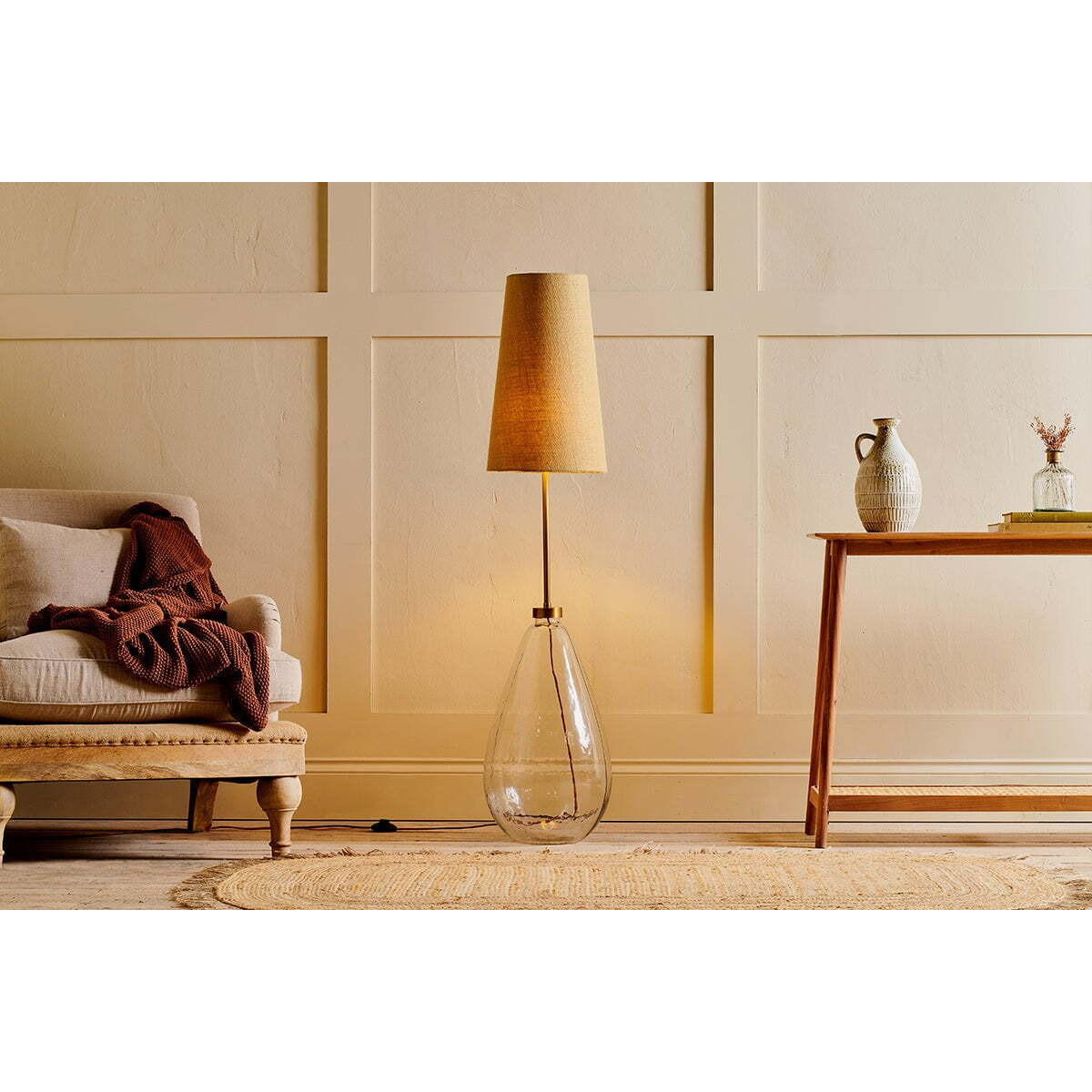 Nkuku Baba Recycled Glass Floor Lamp - Lamps And Shades - Clear by ...