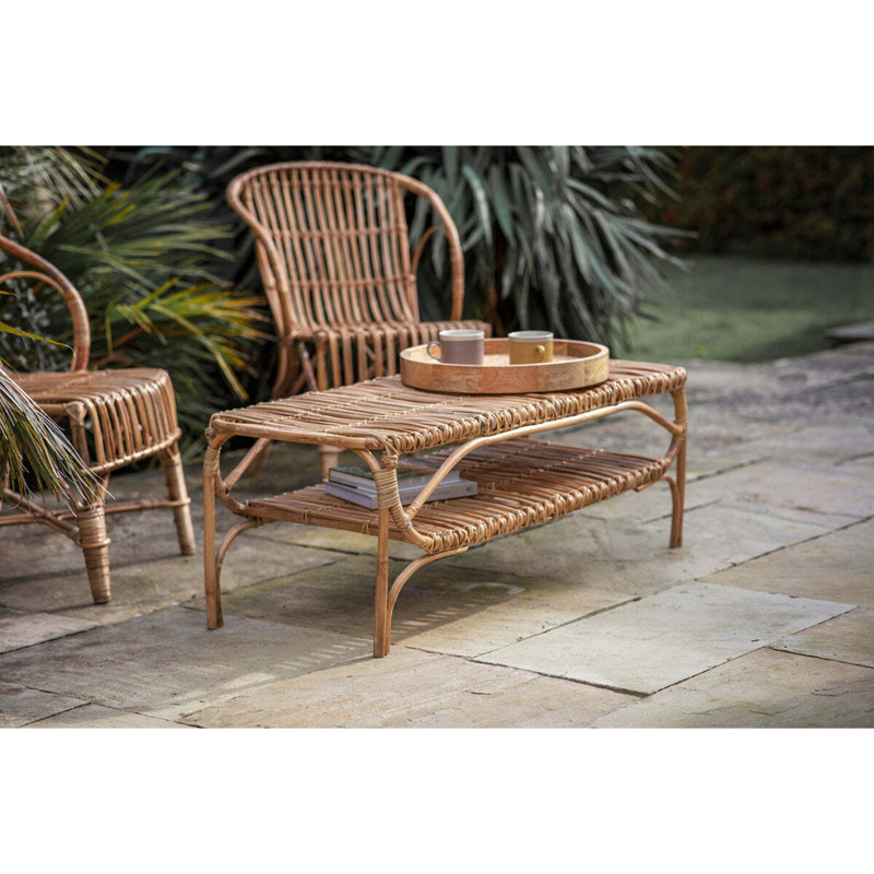 Nkuku Nesari Rattan Coffee Table - Outdoor Living - Natural by Nkuku | ufurnish.com