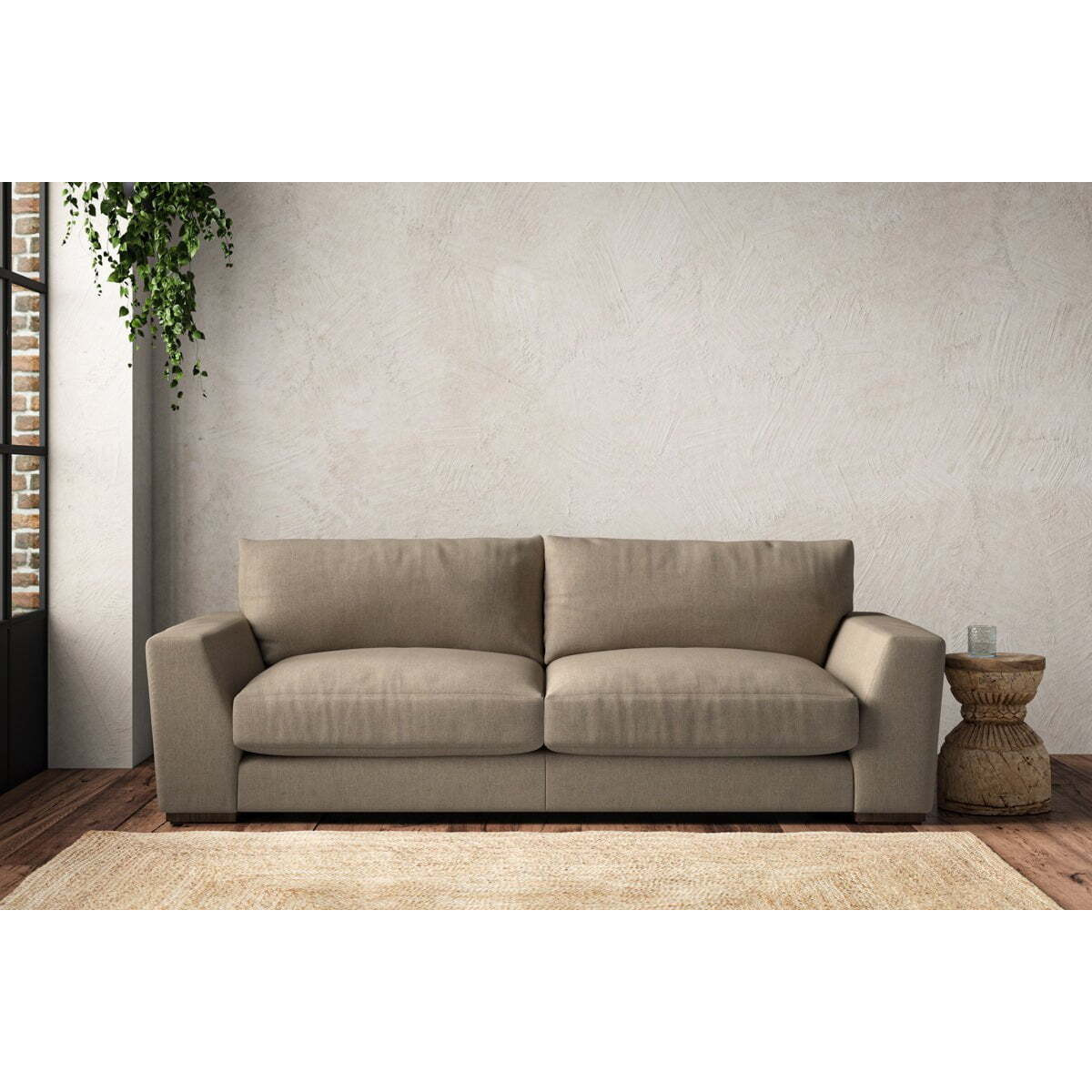 nkuku Guddu Sofa - Make To Order - Large - Brera Linen Pebble by Nkuku ...