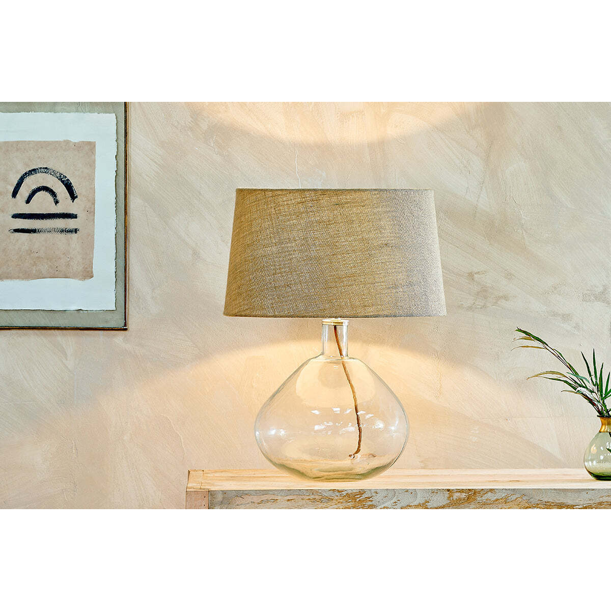 Nkuku Baba Recycled Glass Lamp Lamps And Shades Clear Glass Large