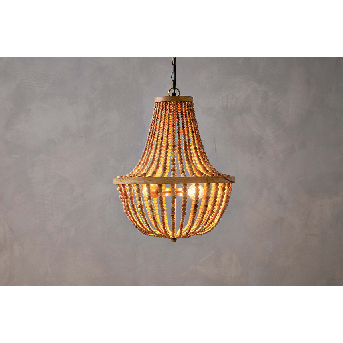 Nkuku Neela Mango Wood Pendant - Lights - Natural by Nkuku | ufurnish.com