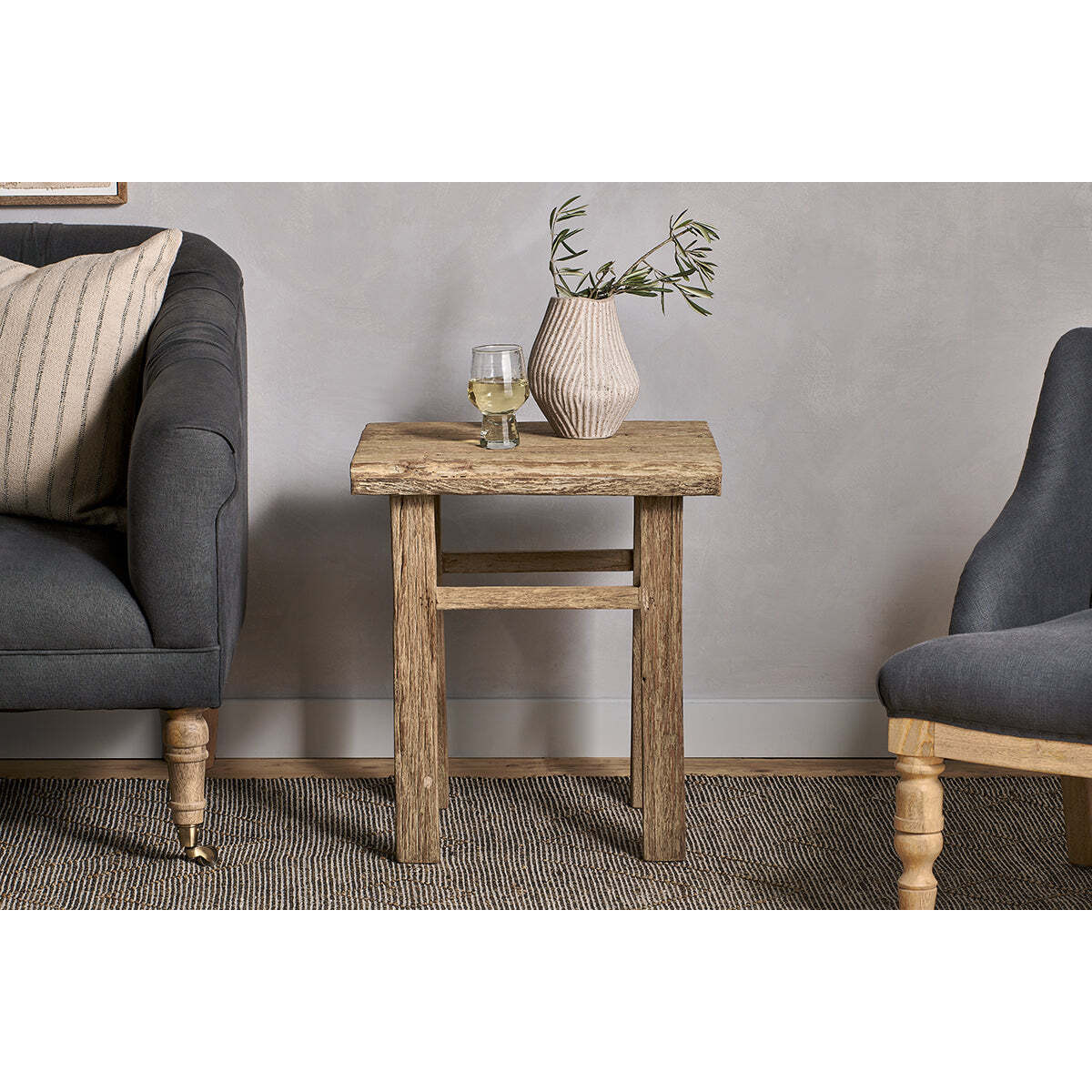 Nkuku Ibo Reclaimed Wood Side Table - Tables - Natural by Nkuku | ufurnish.com