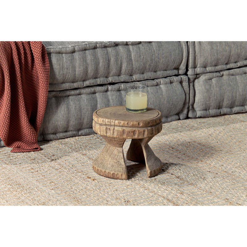 Nkuku Salman Wooden Decorative Dining Stool - Tables - Natural by Nkuku ...