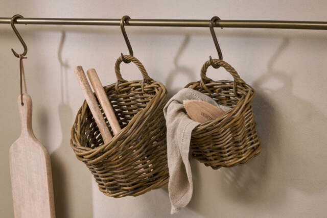 nkuku Zawar Rattan Hanging Baskets Set Of 2 - Storage - Natural - () by ...