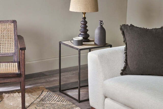 nkuku Rishin Grooved Wood Side Table - Tables - Natural by Nkuku ...