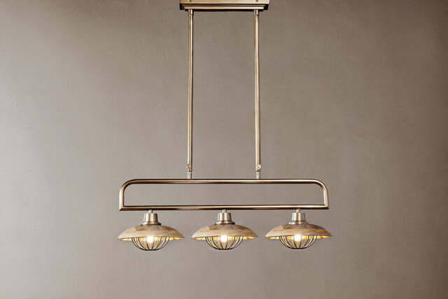 nkuku Chakai Mango Wood Pendant Lamp - Lights - Natural/Antique Brass ...
