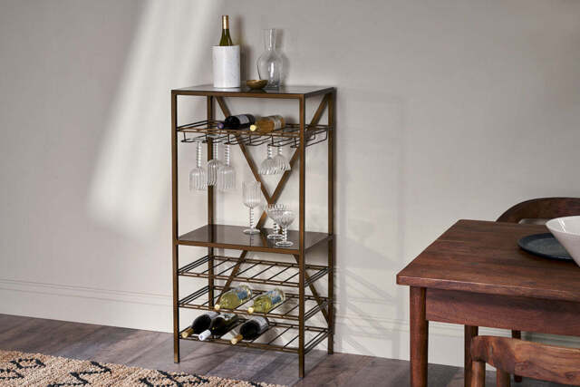 nkuku Udayan Drinks Display Shelf - Storage Furniture - Antique Brass ...