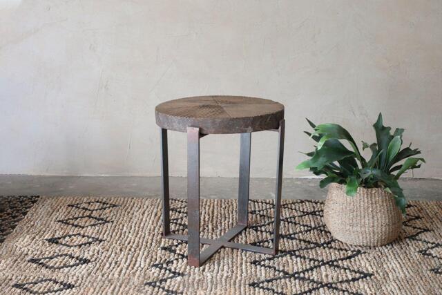 nkuku Chakala Wooden Side Table - Tables - Reclaimed Wood/Iron - Approx ...