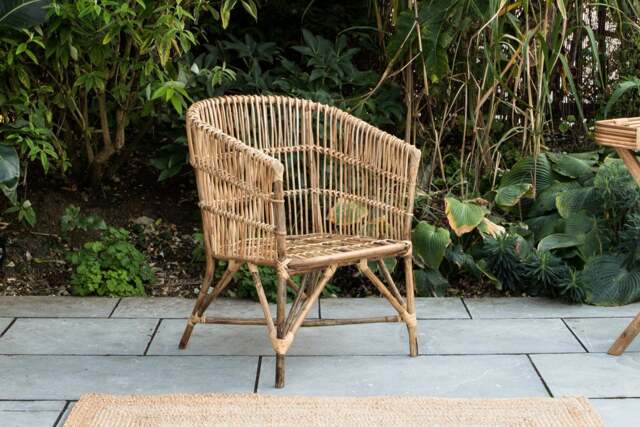 nkuku Nesari Rattan Armchair - Garden - Natural by Nkuku | ufurnish.com