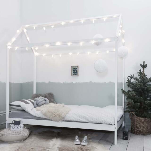Jansen Scandinavian Single Bed Frame in White by Noa & Nani | ufurnish.com