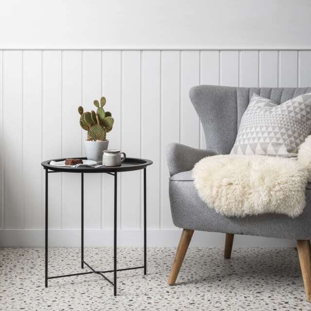 Solid Black Metal Side Table by Noa & Nani | ufurnish.com