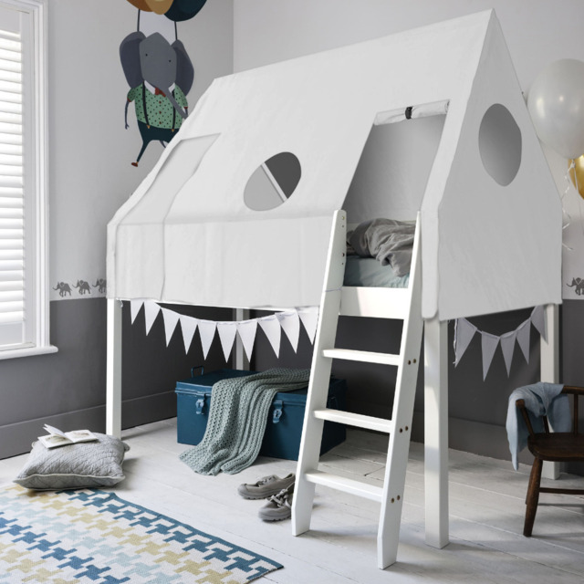 Peter Roof with Canvas Tent for Cabin Bed in Classic White by Noa ...