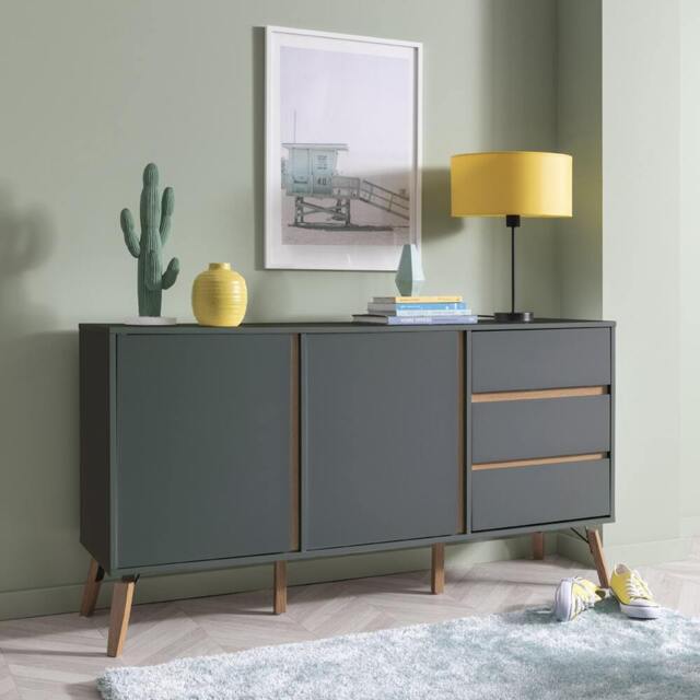 Otto Sideboard Large 2 Door with Drawer in Grey by Noa & Nani ...