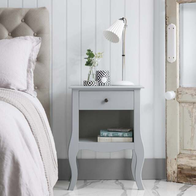 Camille Bedside Table 1 Drawer in Silk Grey by Noa & Nani | ufurnish.com