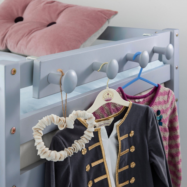 Coat Hook Peg Rail for Midsleeper Cabin Bed in Silk Grey by Noa & Nani ...