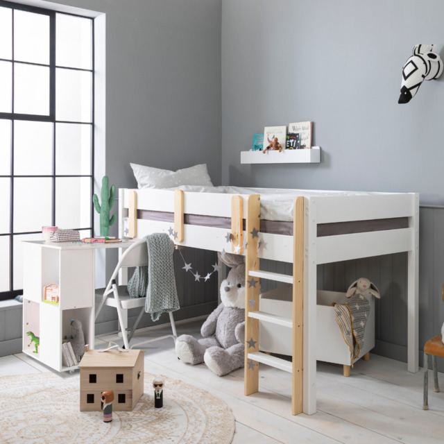 Una Cabin Bed Midsleeper with Oliver Desk in Classic White by Noa ...