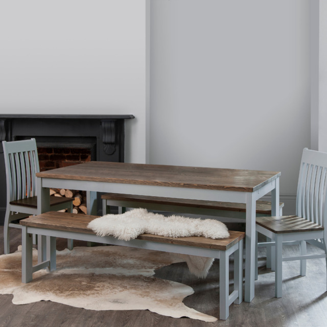 Hever Dining Table in Grey and Dark Pine by Noa & Nani | uFurnish.com