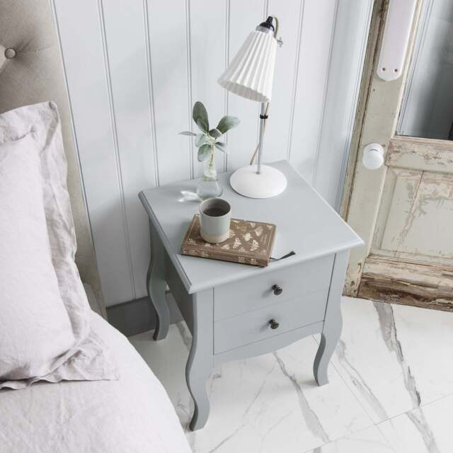 Camille Side Table Chest 2 Drawer in Silk Grey by Noa & Nani | ufurnish.com