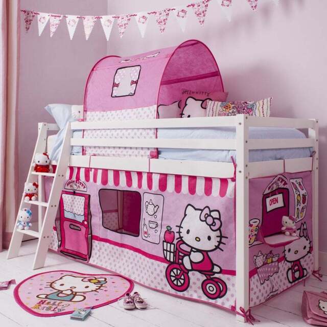 Moro Cabin Bed Midsleeper & Hello Kitty Package in Classic White by Noa ...