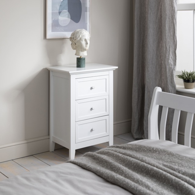 Torsby Side Table Chest 3 Drawer in Classic White by Noa & Nani ...