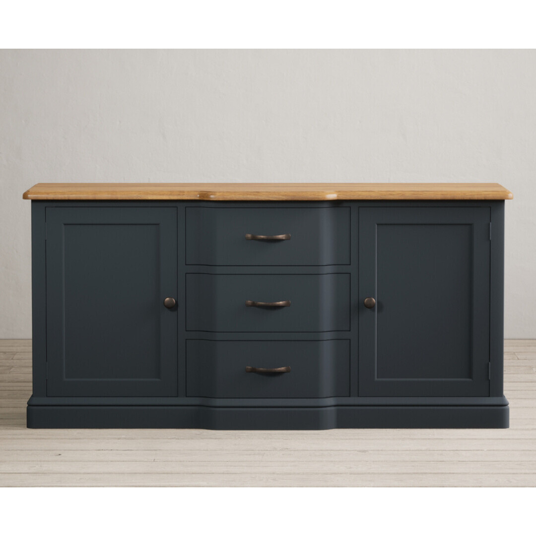 Delphine Oak and Blue Painted Extra Large Sideboard by Oak Furniture ...