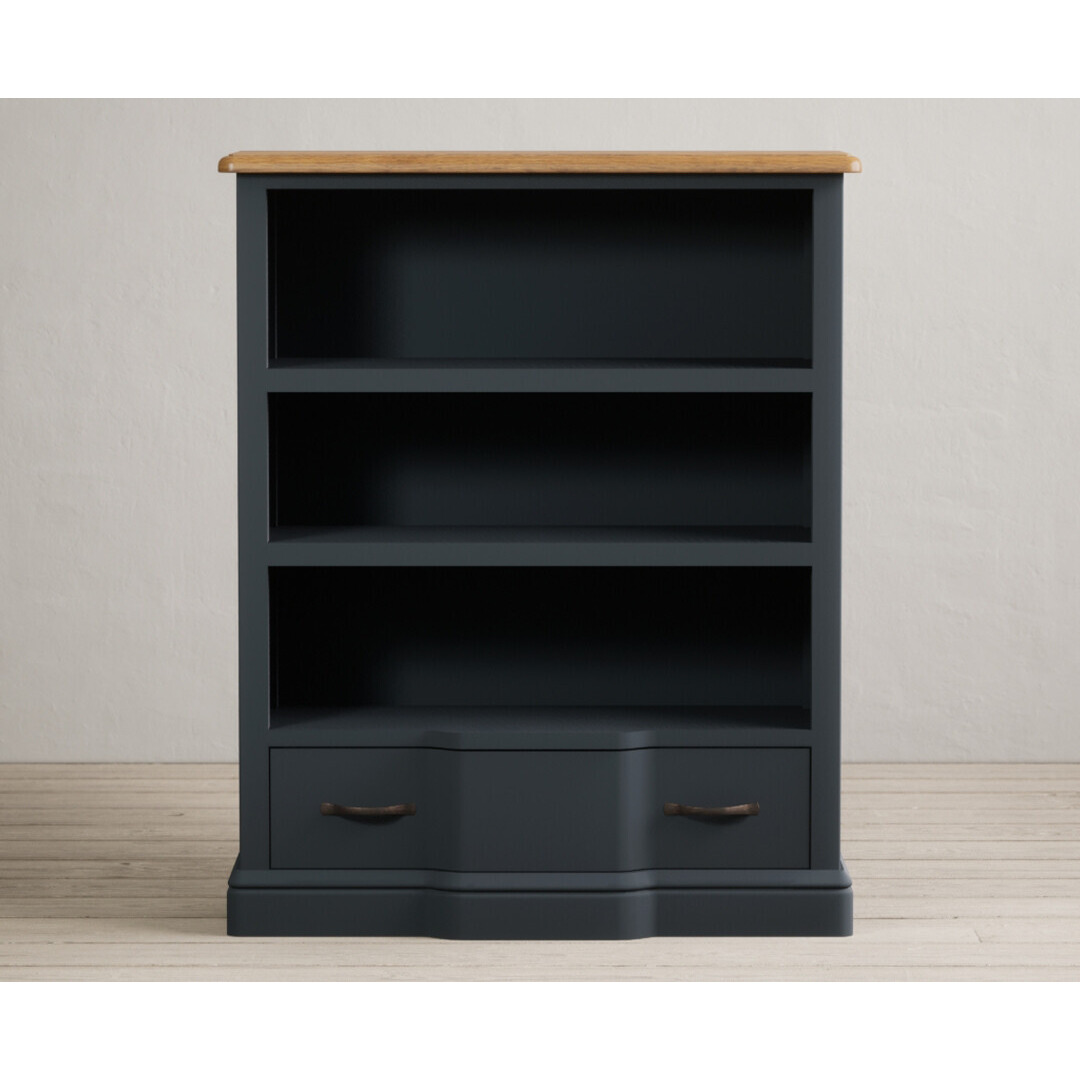 Delphine Oak and Blue Painted Small Bookcase by Oak Furniture ...