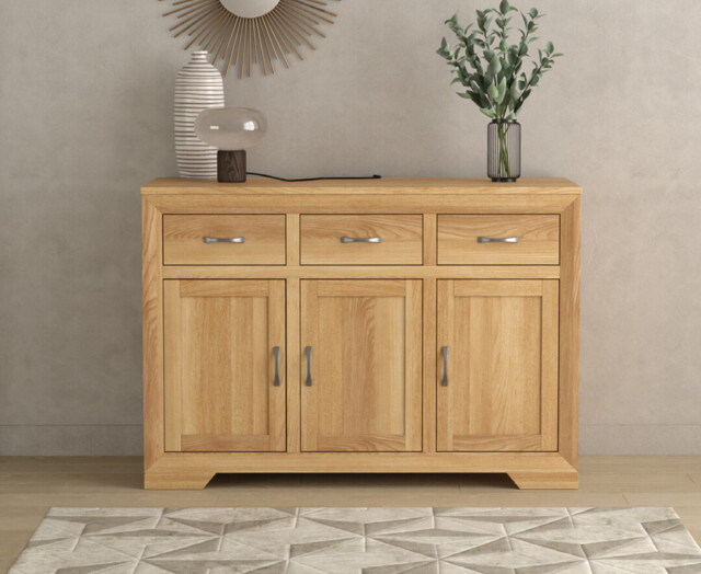 Tilt Solid Oak Large Sideboard by Oak Furniture Superstore | ufurnish.com