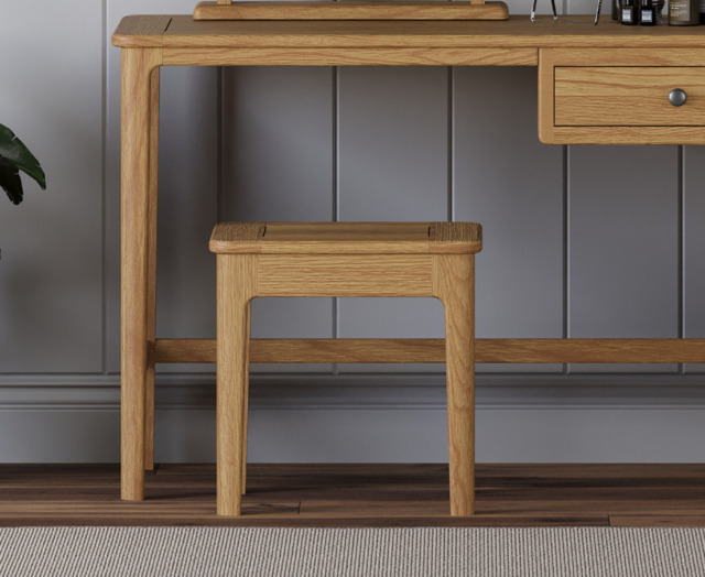 Loxton Solid Oak Dressing Table Stool by Oak Furniture Superstore | ufurnish.com