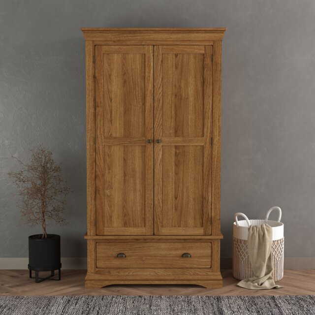Burford Rustic Solid Oak Double Wardrobe by Oak Furniture Superstore ...