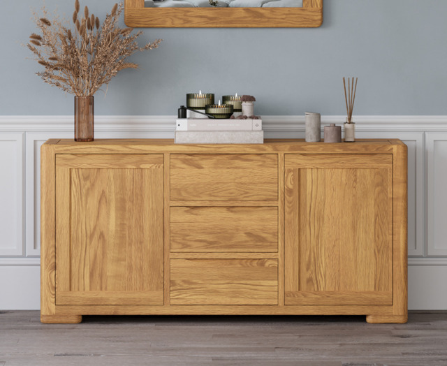 Harper Solid Oak Extra Large Sideboard by Oak Furniture Superstore | ufurnish.com