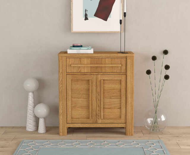 Eclipse Solid Oak Hallway Sideboard by Oak Furniture Superstore | ufurnish.com