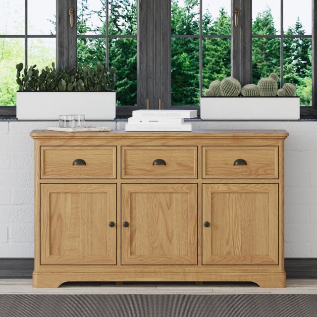 Cambridge Solid Oak Large Sideboard by Oak Furniture Superstore ...